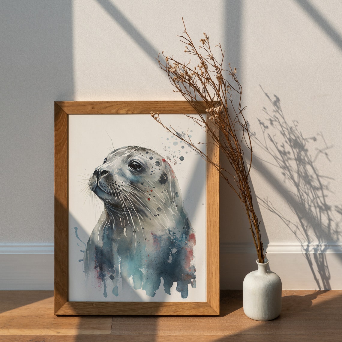 Cute Seal Wall Art Watercolor Seal Wall Decor Airbnb Cute Wall Art ...