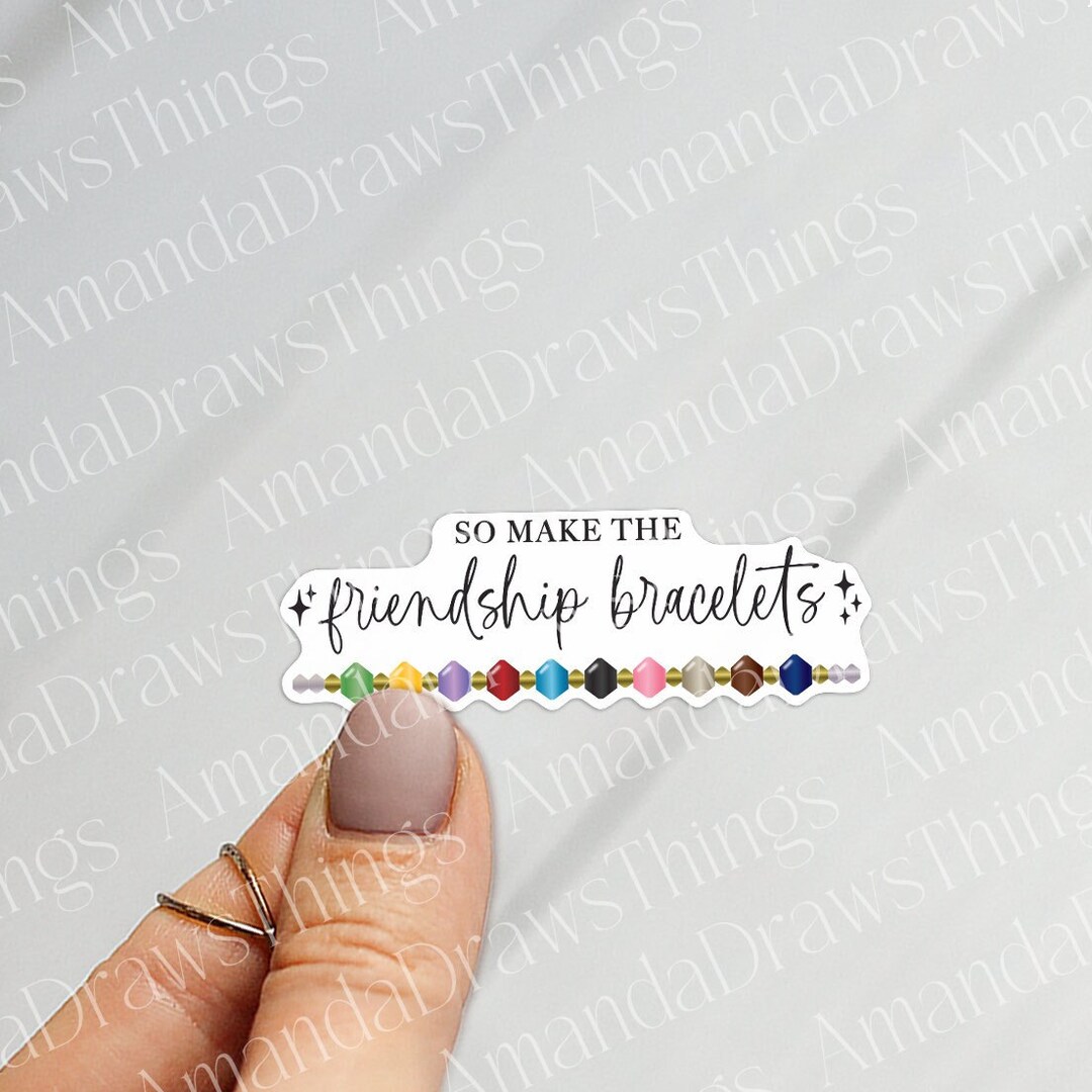 Friendship Bracelet Holographic Vinyl Sticker Water Resistant - Etsy