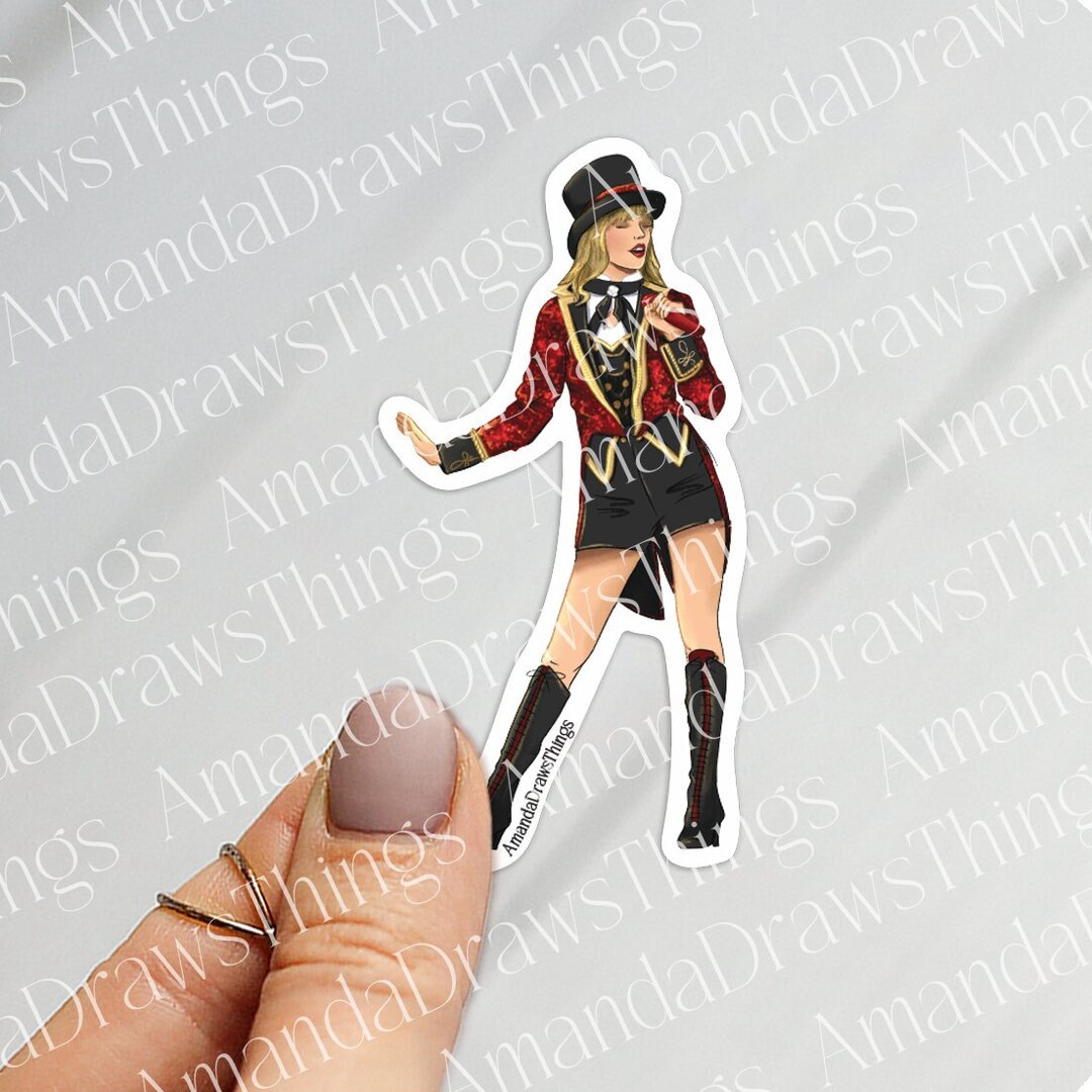 Hand Drawn OG Sparkle Red Ring Leader Holographic Water Resistant Vinyl ...