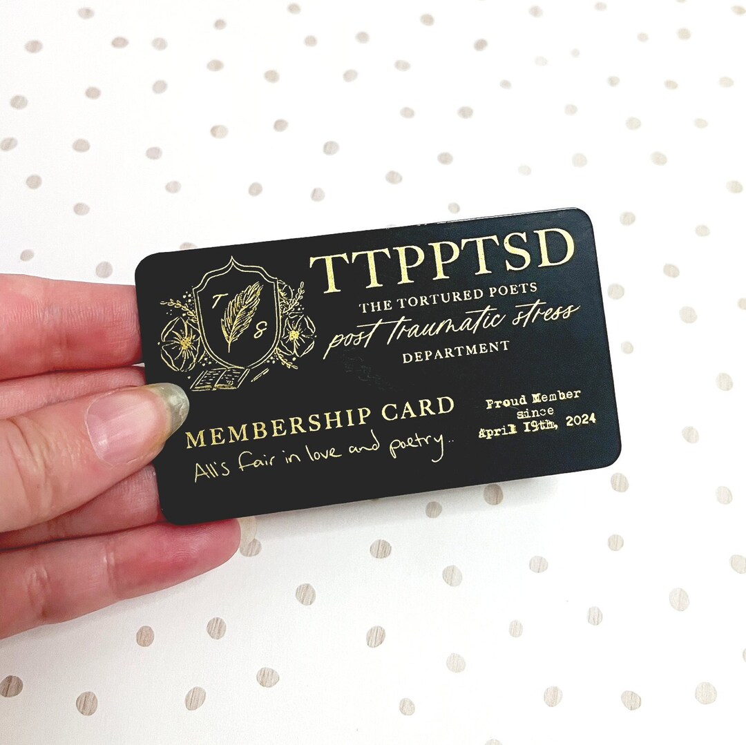 TTPPTSD Goil Foil Membership Card Bookmark Laminated Hand Drawn TTPD ...