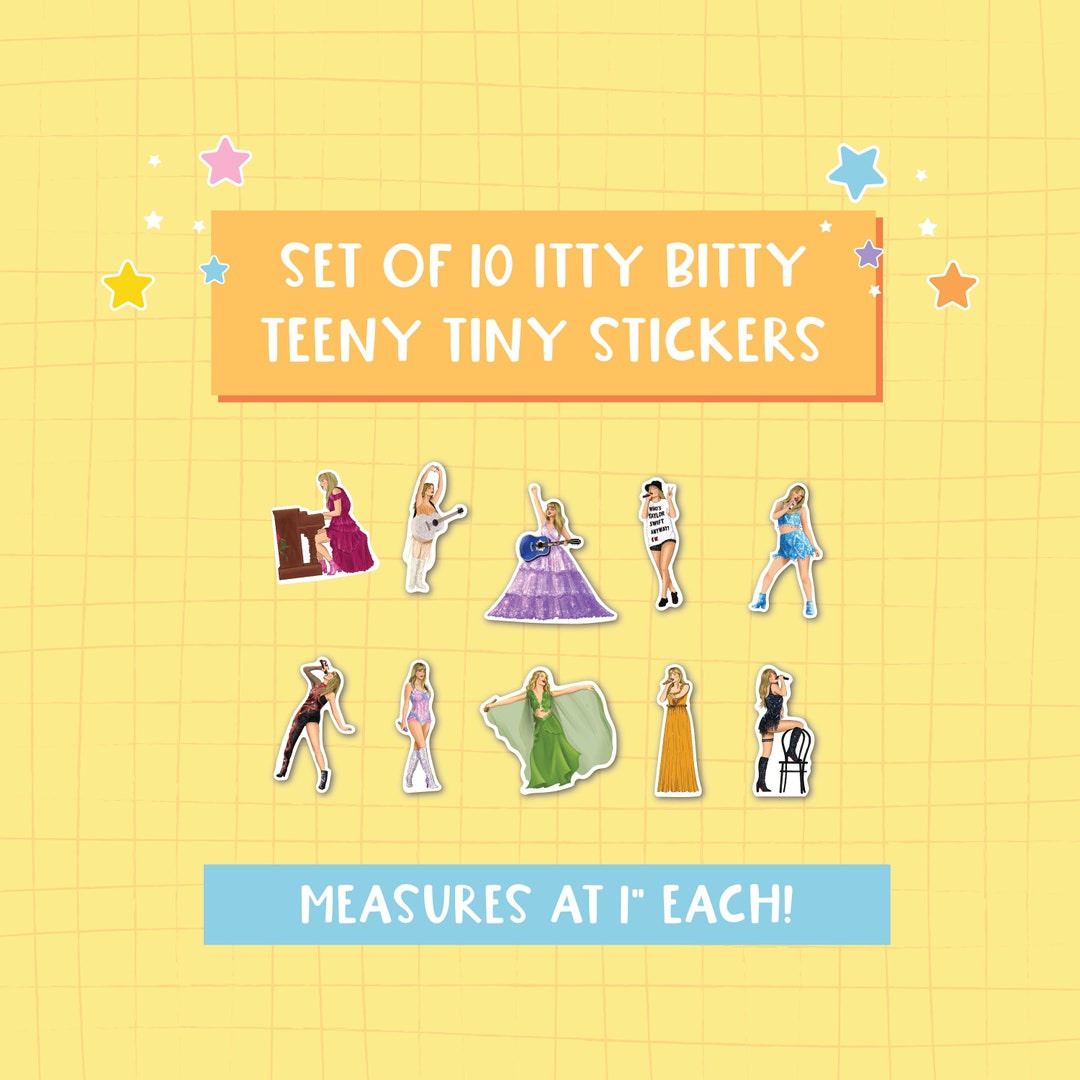 Set of 10 TEENY TINY Mini Stickers Water Resistant Perfect for Cell ...