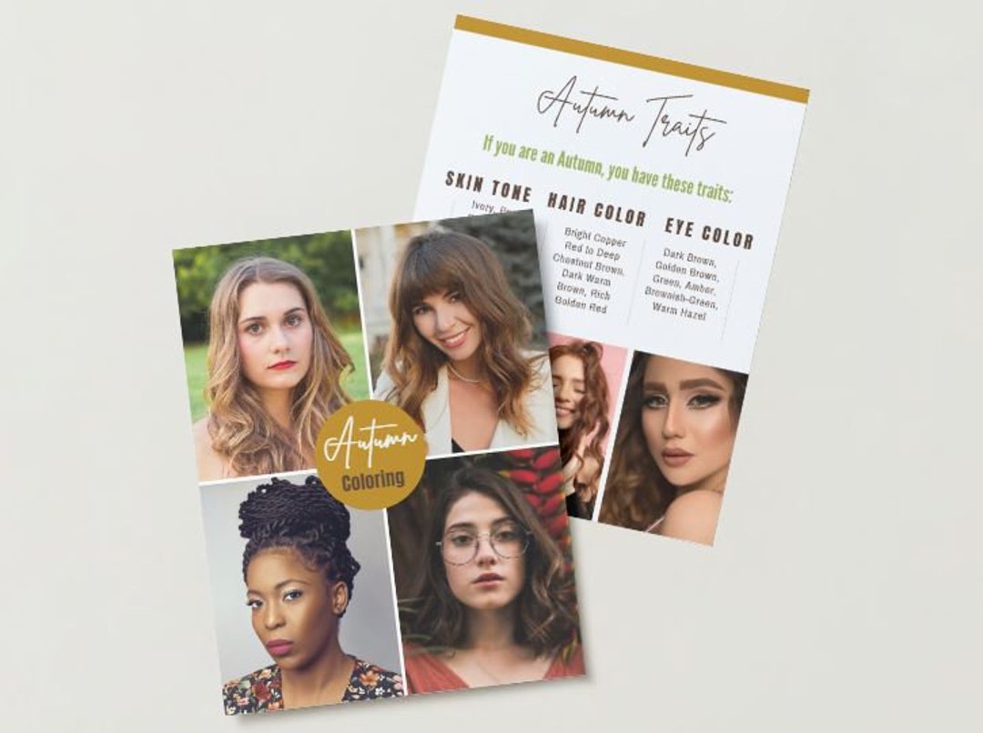 Seasonal Color Analysis Cheat Sheets Digital Download - for Autumn ...