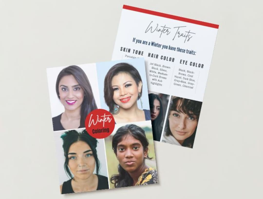 Seasonal Color Analysis Cheat Sheets Digital Download - for Winter ...