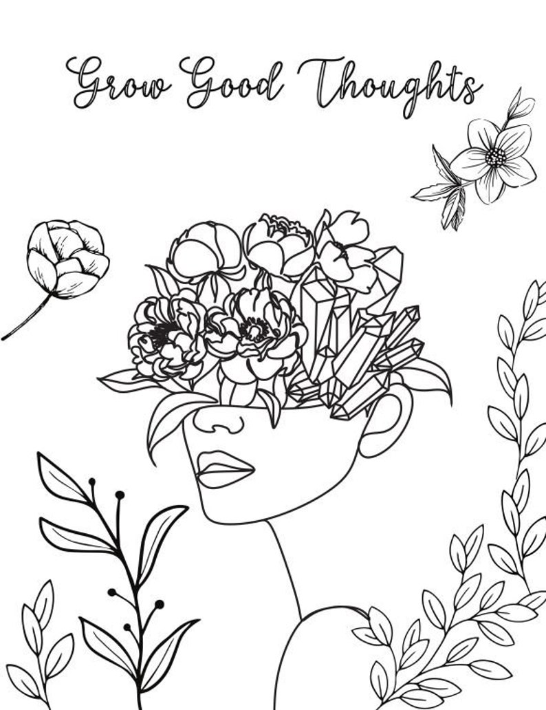 Mental Health Self Love Digital Coloring Pages - Etsy