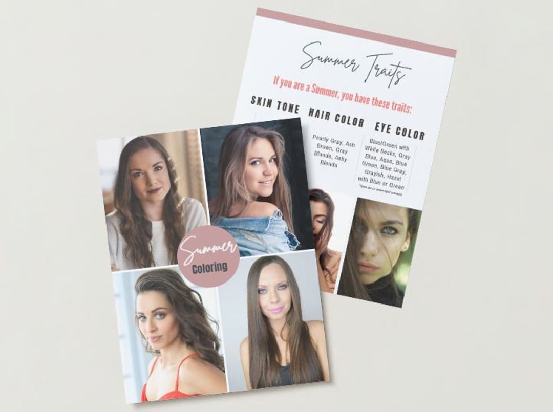 Seasonal Color Analysis Cheat Sheets Digital Download - for Summer ...