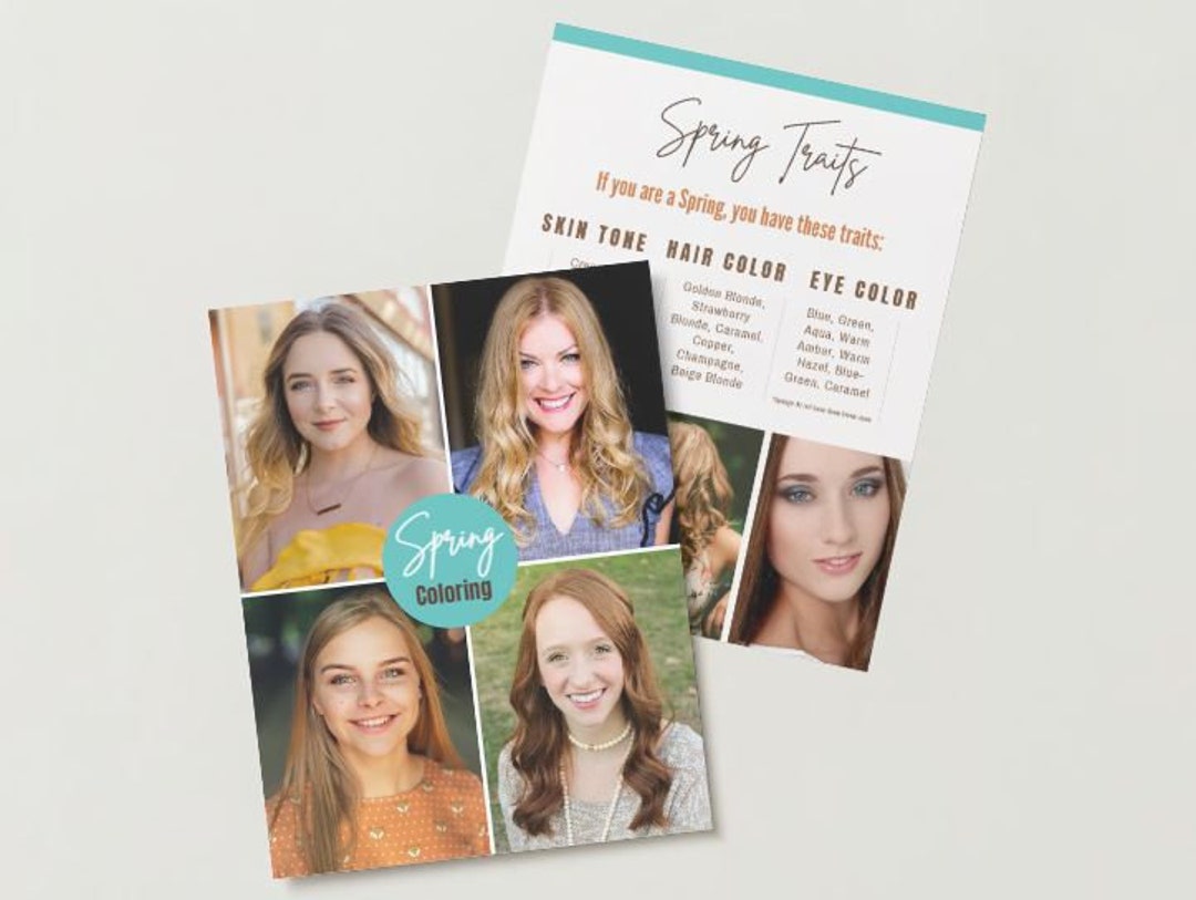 Seasonal Color Analysis Cheat Sheets Digital Download - for Spring ...