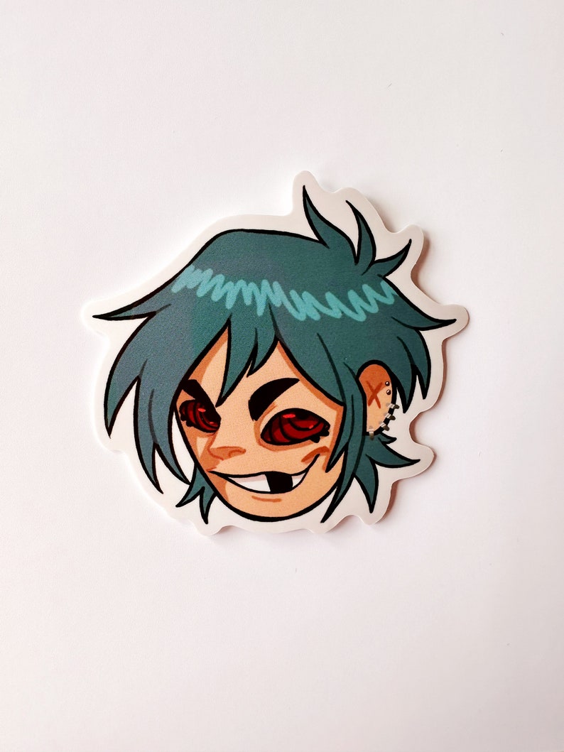 Gorillaz Inspired Edgy 2D Sticker - Etsy