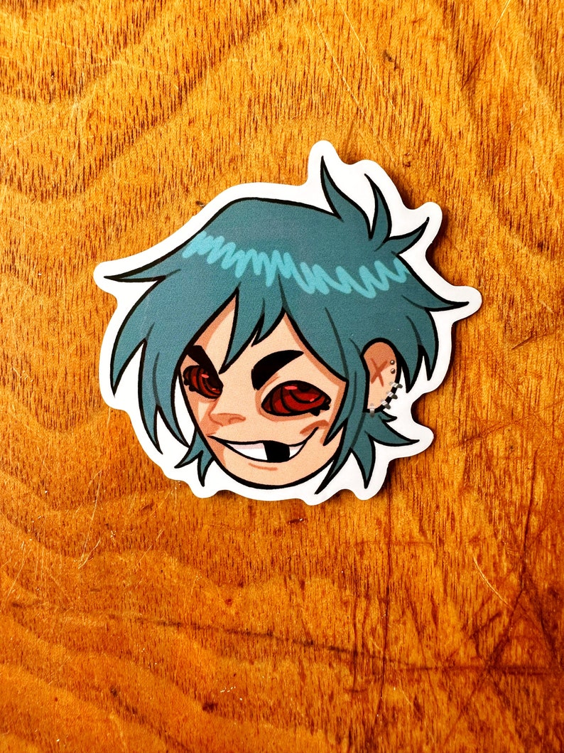 Gorillaz Inspired Edgy 2D Sticker - Etsy