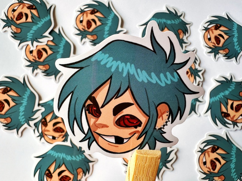 Gorillaz Inspired Edgy 2D Sticker - Etsy