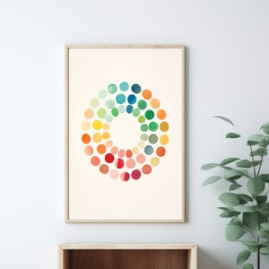 Watercolor Print With Color Circle, A4, A3, Harmonious, Color Circle ...