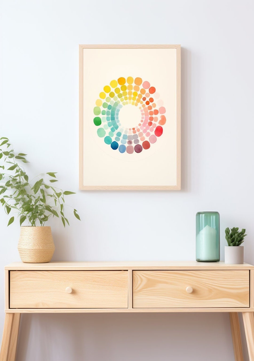 Art Print With Color Circle, Wall Decoration Picture, Poster, A4, A3 ...