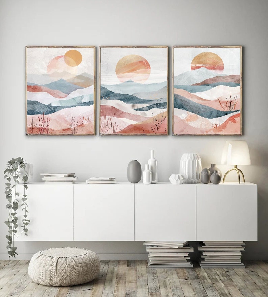 Set of 3 Flair Watercolor, Nature Art Print, Autumnal Colorful Style ...