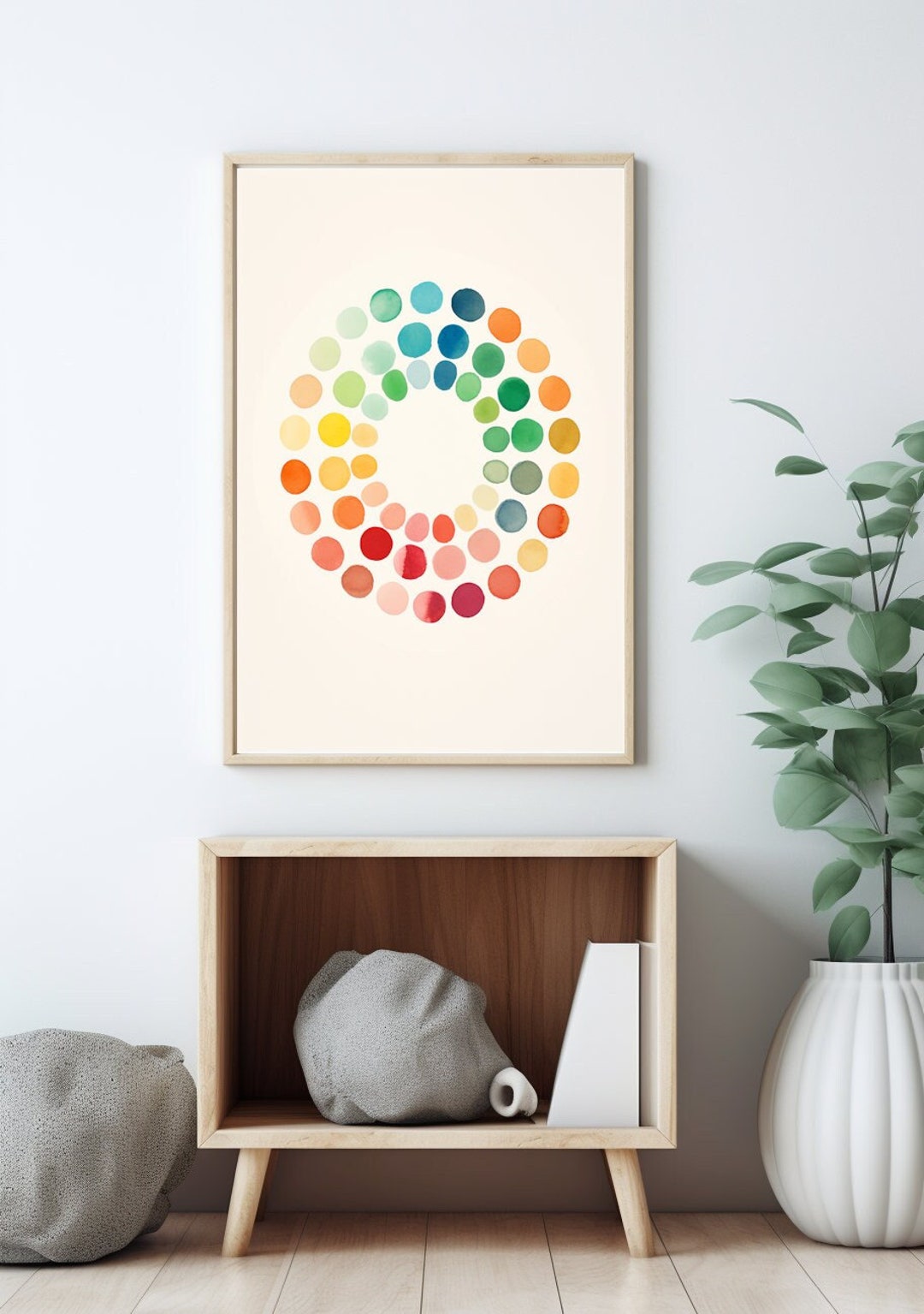 Watercolor Print With Color Circle, A4, A3, Harmonious, Color Circle ...