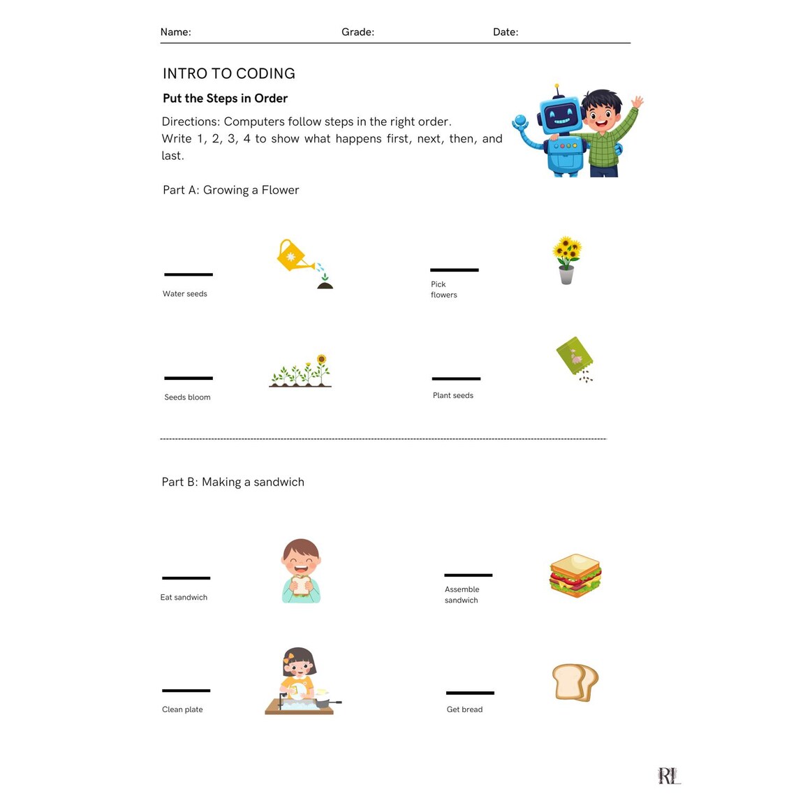 Intro to Coding STEM Homeschool Packet (grades K-5) (PDF) - Etsy