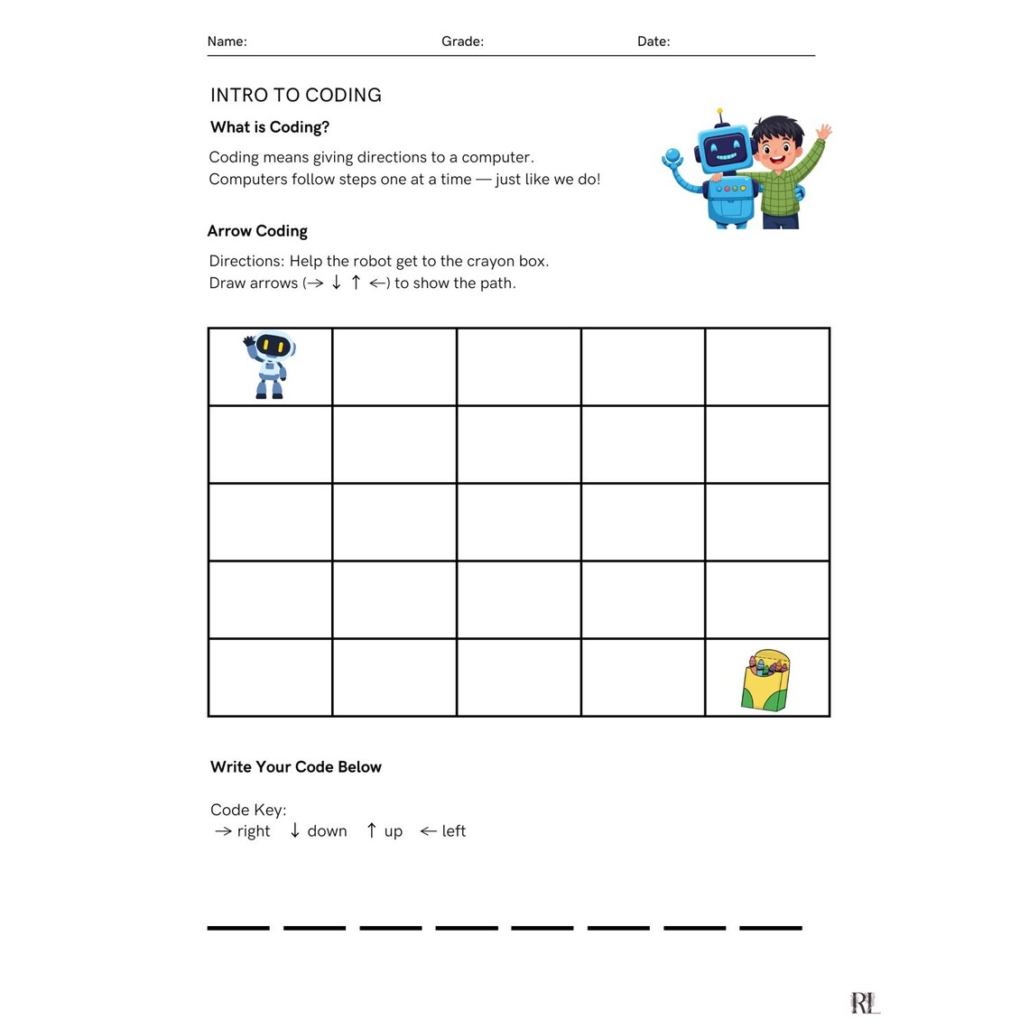 Intro to Coding STEM Homeschool Packet (grades K-5) (PDF) - Etsy