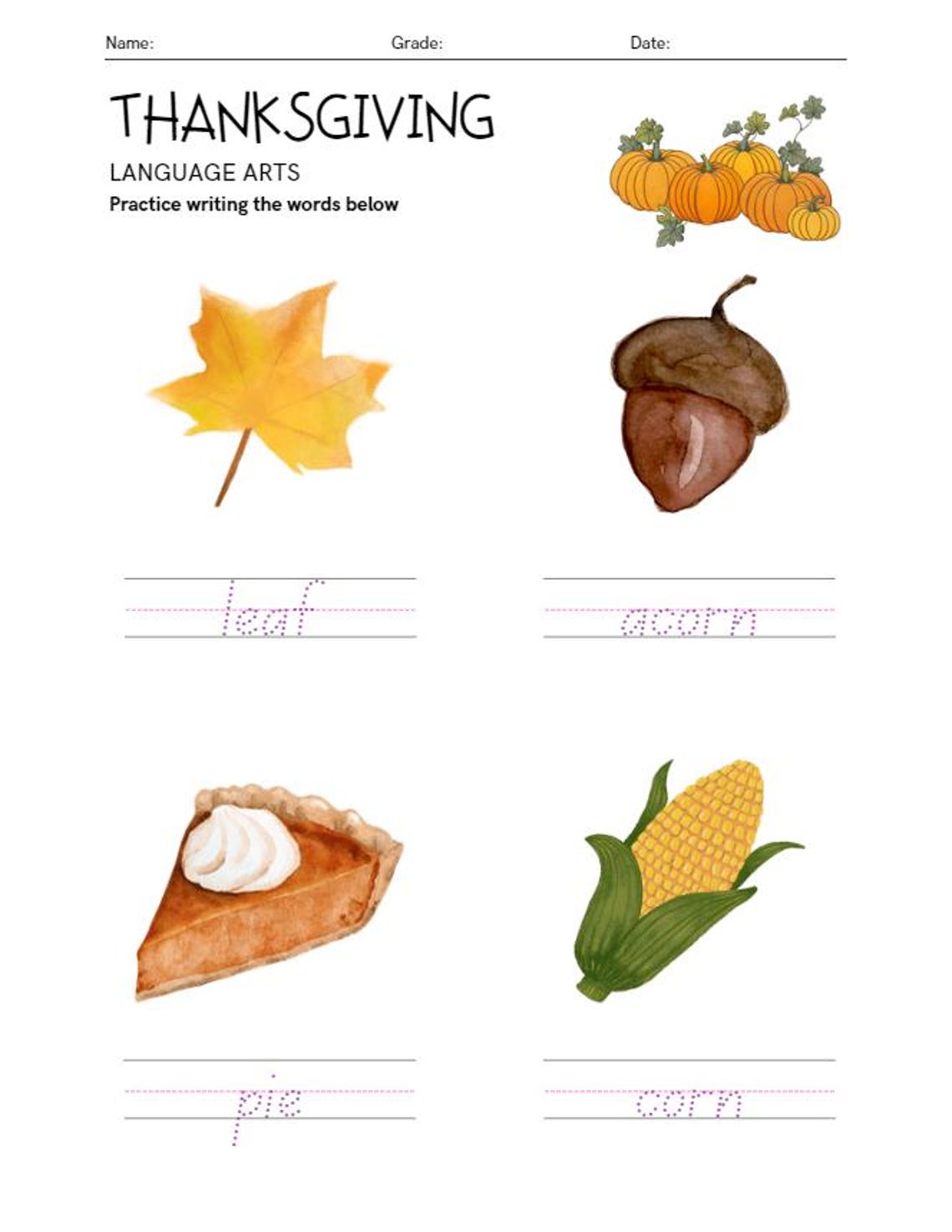 Thanksgiving STEM Activity Packet: Reading, Math, Art (grades K-2) (PDF ...