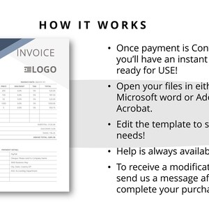 Invoice Template, Professional, Customizable, Editable, Printable ...