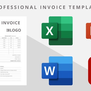 Invoice Template, Professional, Customizable, Editable, Printable ...