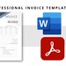 Invoice Template, Professional, Customizable, Editable, Printable ...