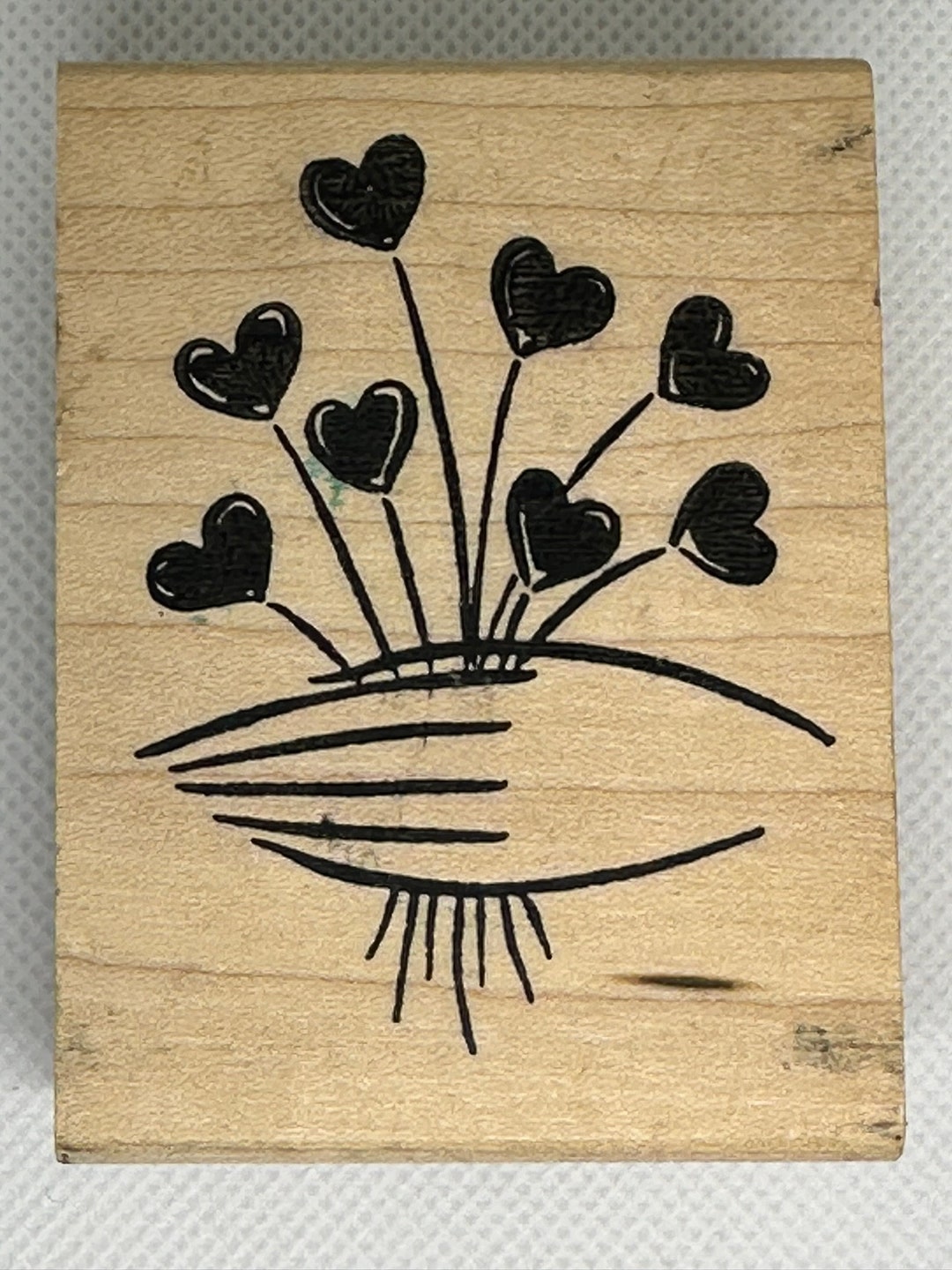 Vintage Paula Best Heart Flowers Stamp 4 1996 Large Cat Wiccan Cottage ...