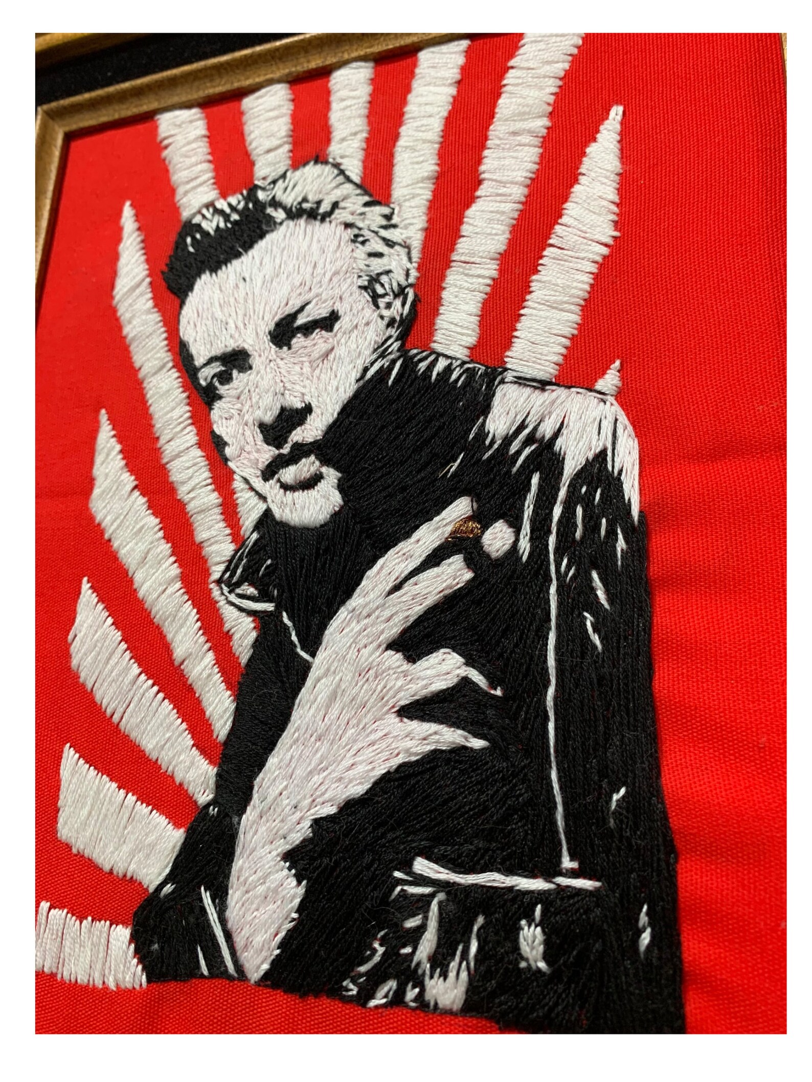 Joe Stummer / the Clash / Fan Art Thread Painting /fiber Art ...