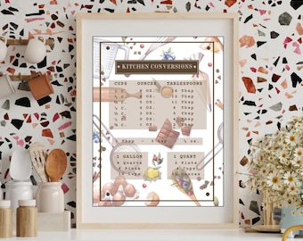Kitchen Conversion Chart Printable – Cute Baking Wall Art – 8.5x11 PDF ...