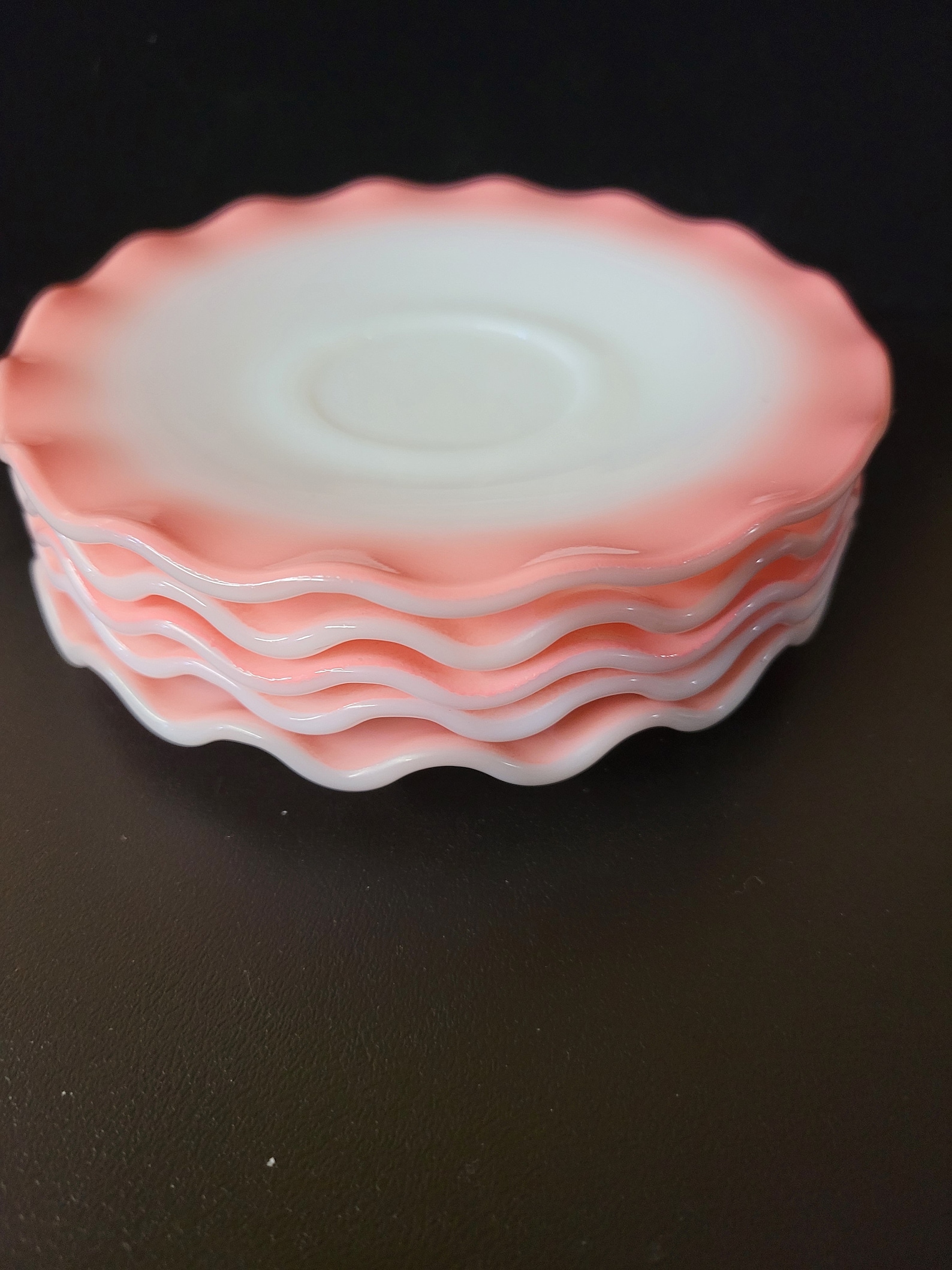 Hazel Atlas Pink Crinoline Saucers Set of 5 - Etsy