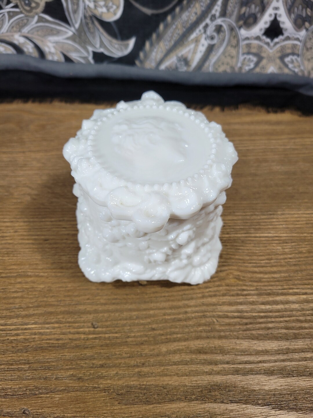 Fostoria Jenny Lind Milkglass Trinket Box - Etsy