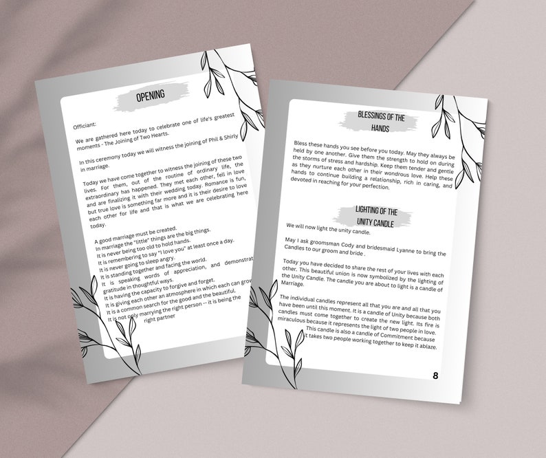 Wedding Ceremony Script, Unique Wedding Script, Beautiful Modern Script ...