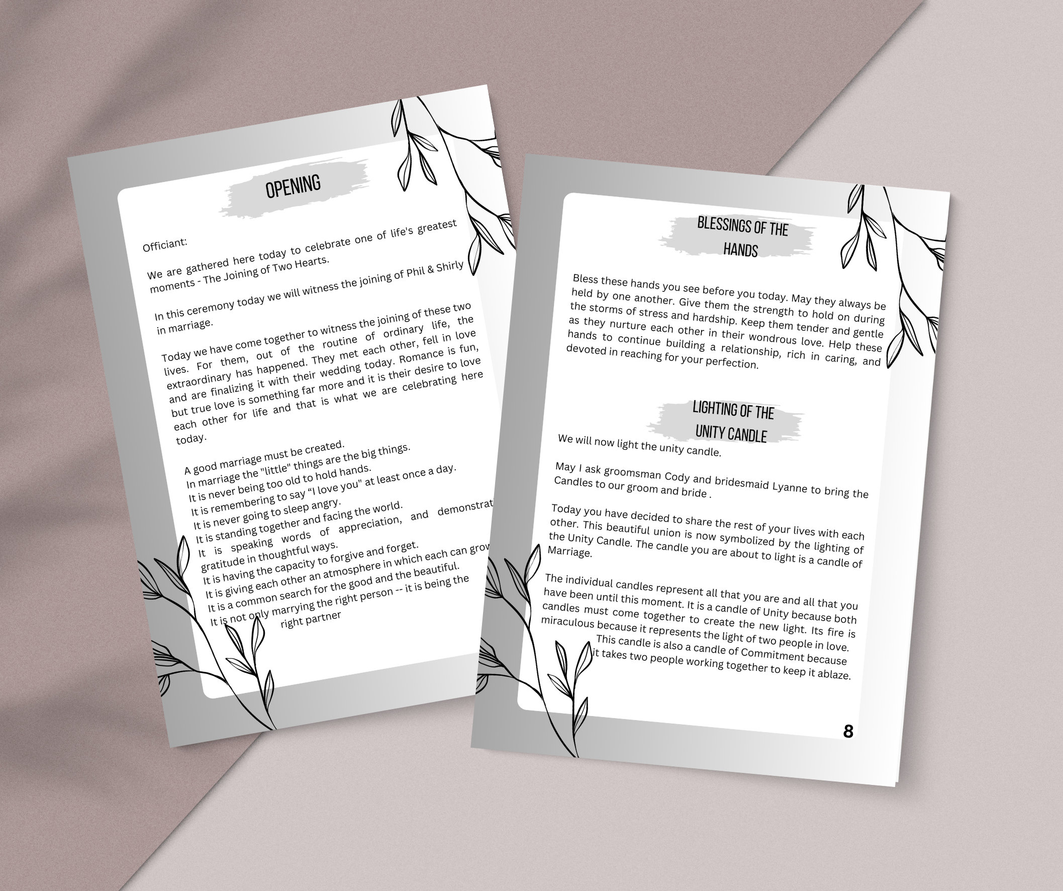 Wedding Ceremony Script, Unique Wedding Script, Beautiful Modern Script ...