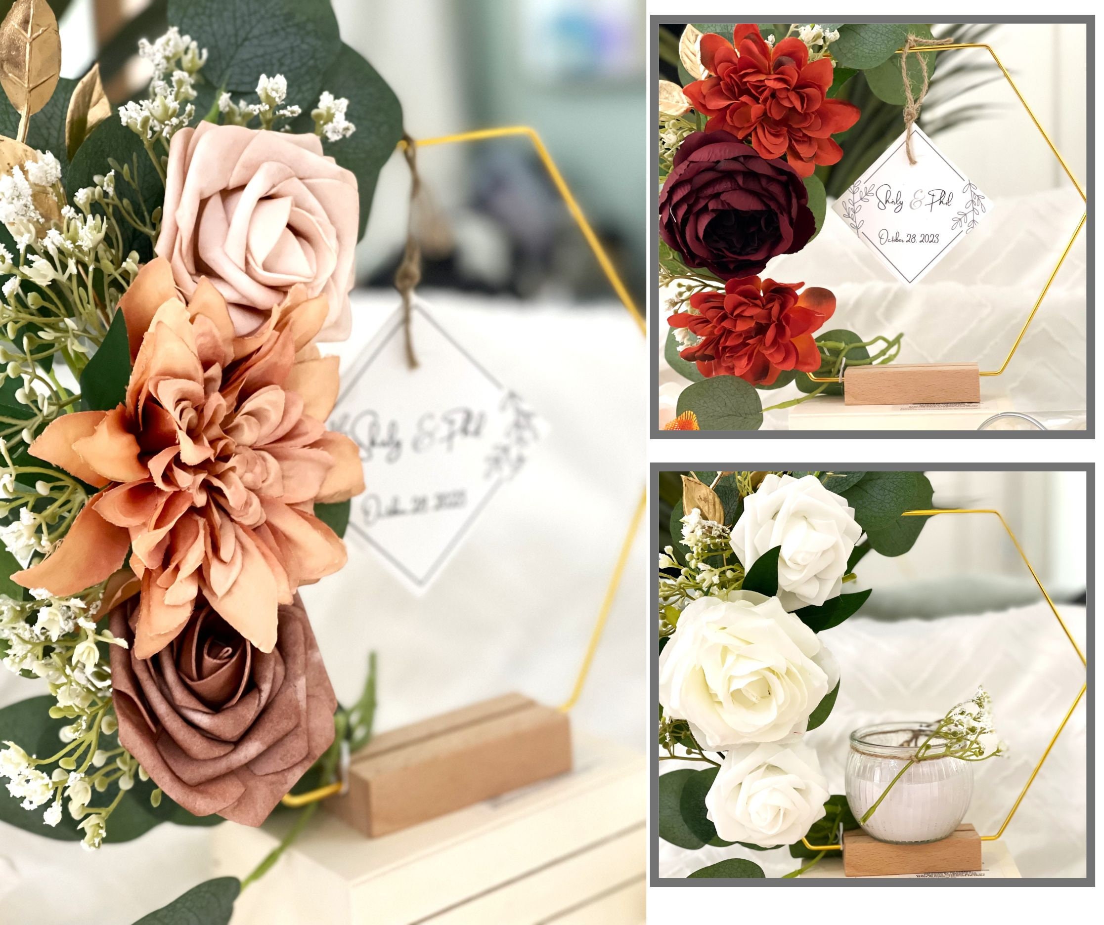 Wedding Centerpiece for Tables With Couple Names Hexagon Hoop - Etsy