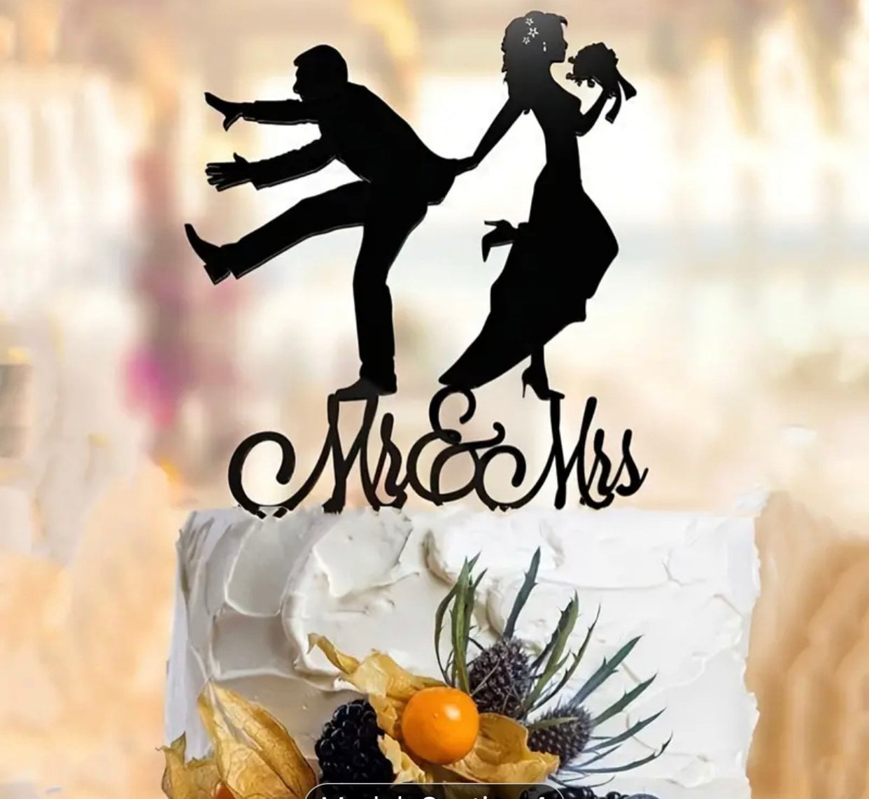 Unique Cake Topper for Wedding, Mr Mrs Cake Topper, Anniversary Cake ...