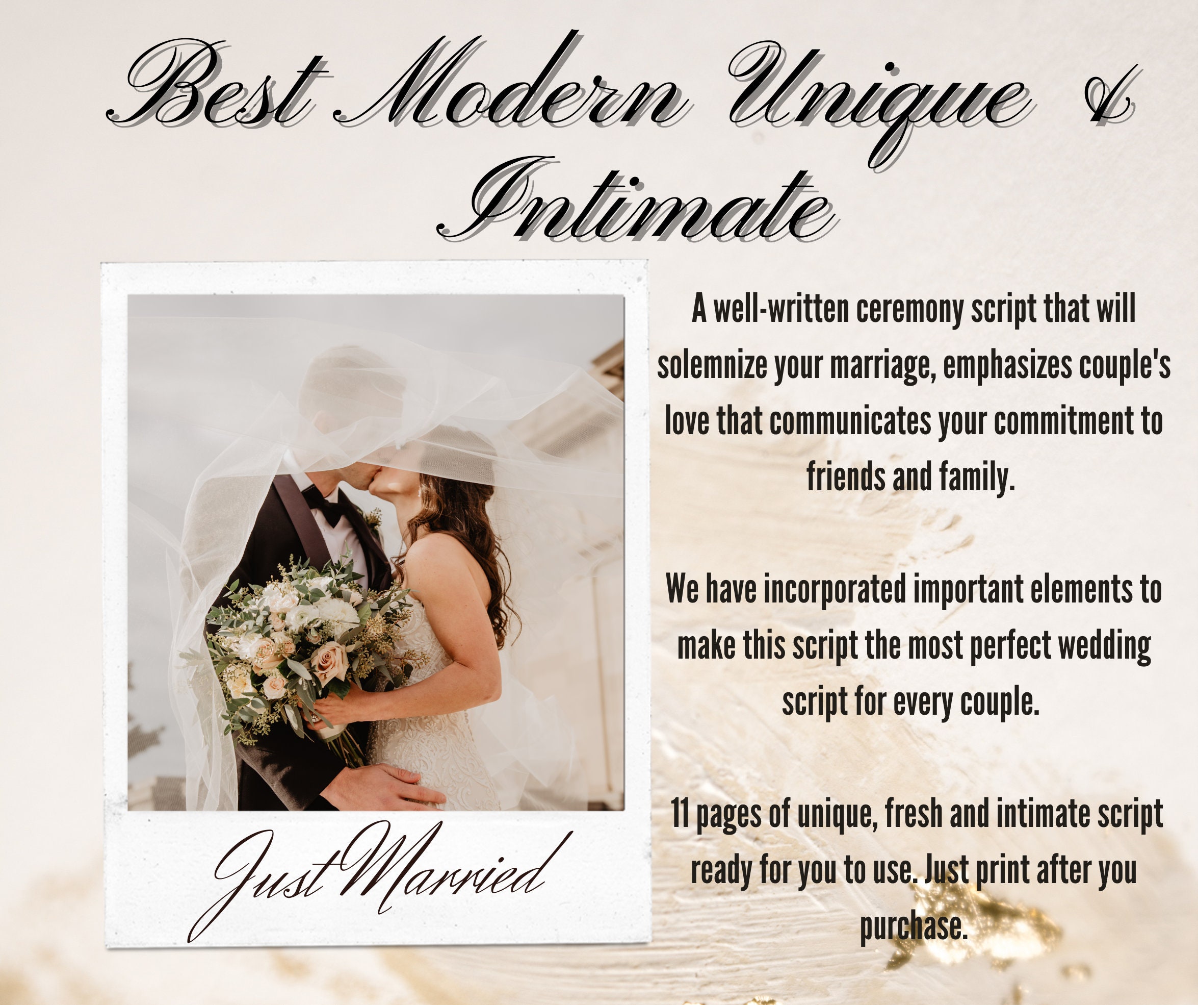 Wedding Ceremony Script, Unique Wedding Script, Beautiful Modern Script ...