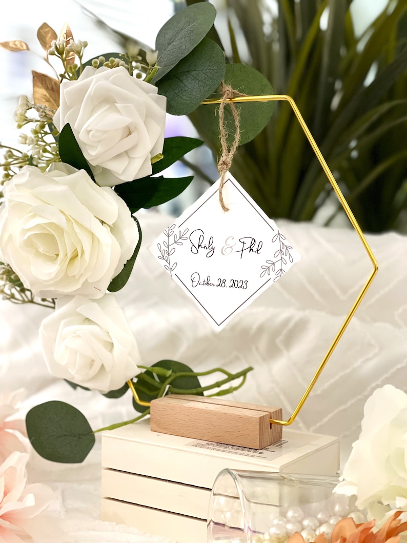 Wedding Centerpiece for Tables With Couple Names Hexagon Hoop - Etsy