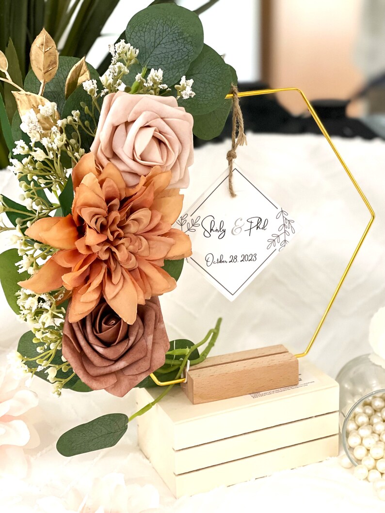 Wedding Centerpiece for Tables With Couple Names Hexagon Hoop - Etsy