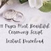 Wedding Ceremony Script, Unique Wedding Script, Beautiful Modern Script ...