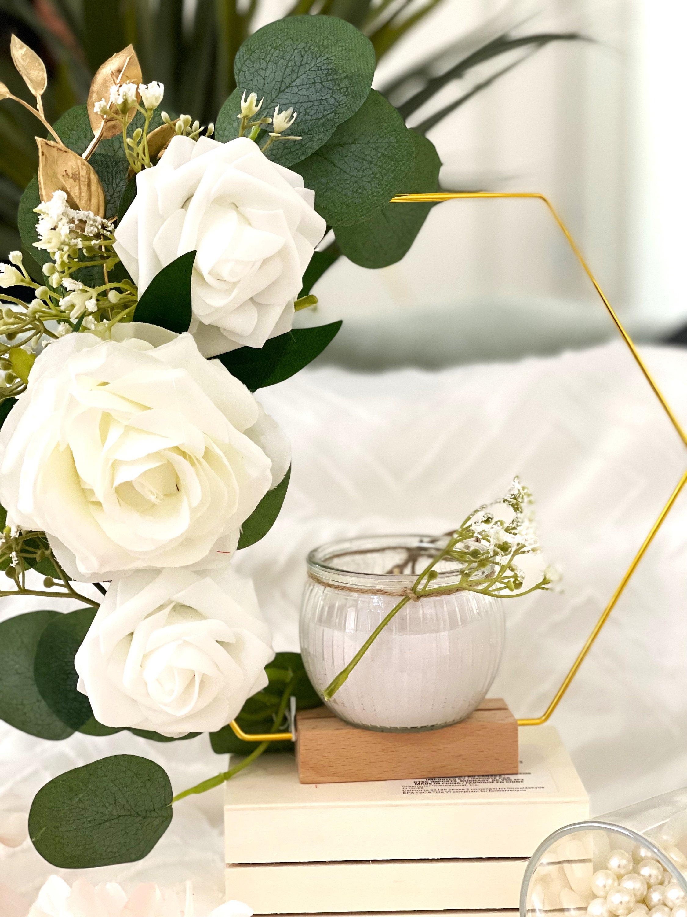 Wedding Centerpiece for Tables With Couple Names, Hexagon Hoop With ...