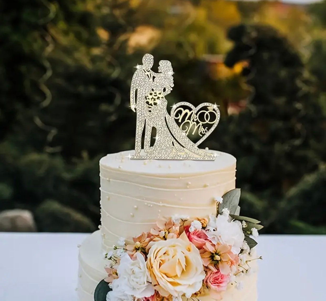 Unique Cake Topper for Wedding, Mr Mrs Cake Topper, Anniversary Cake ...