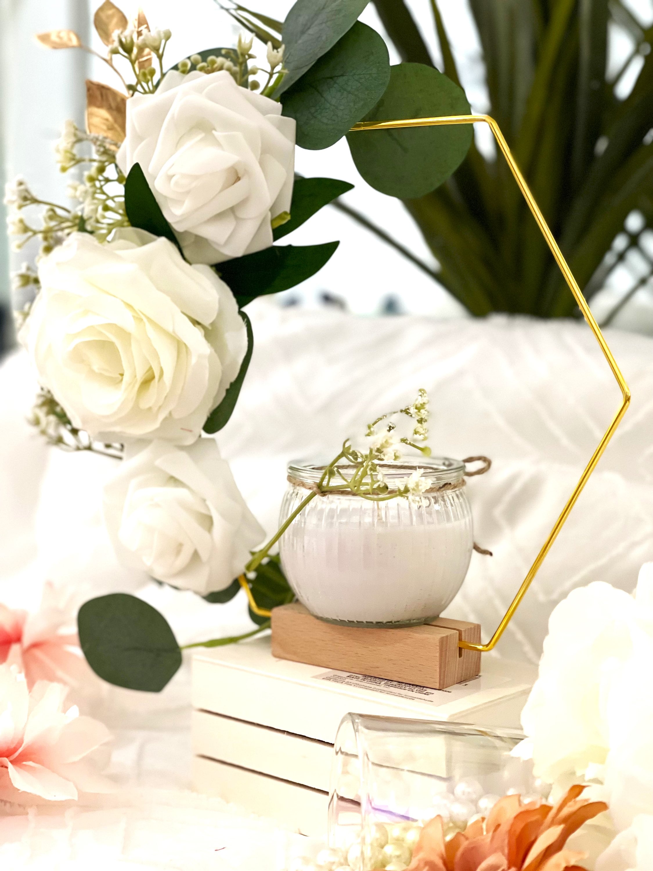 Wedding Centerpiece for Tables With Couple Names, Hexagon Hoop With ...