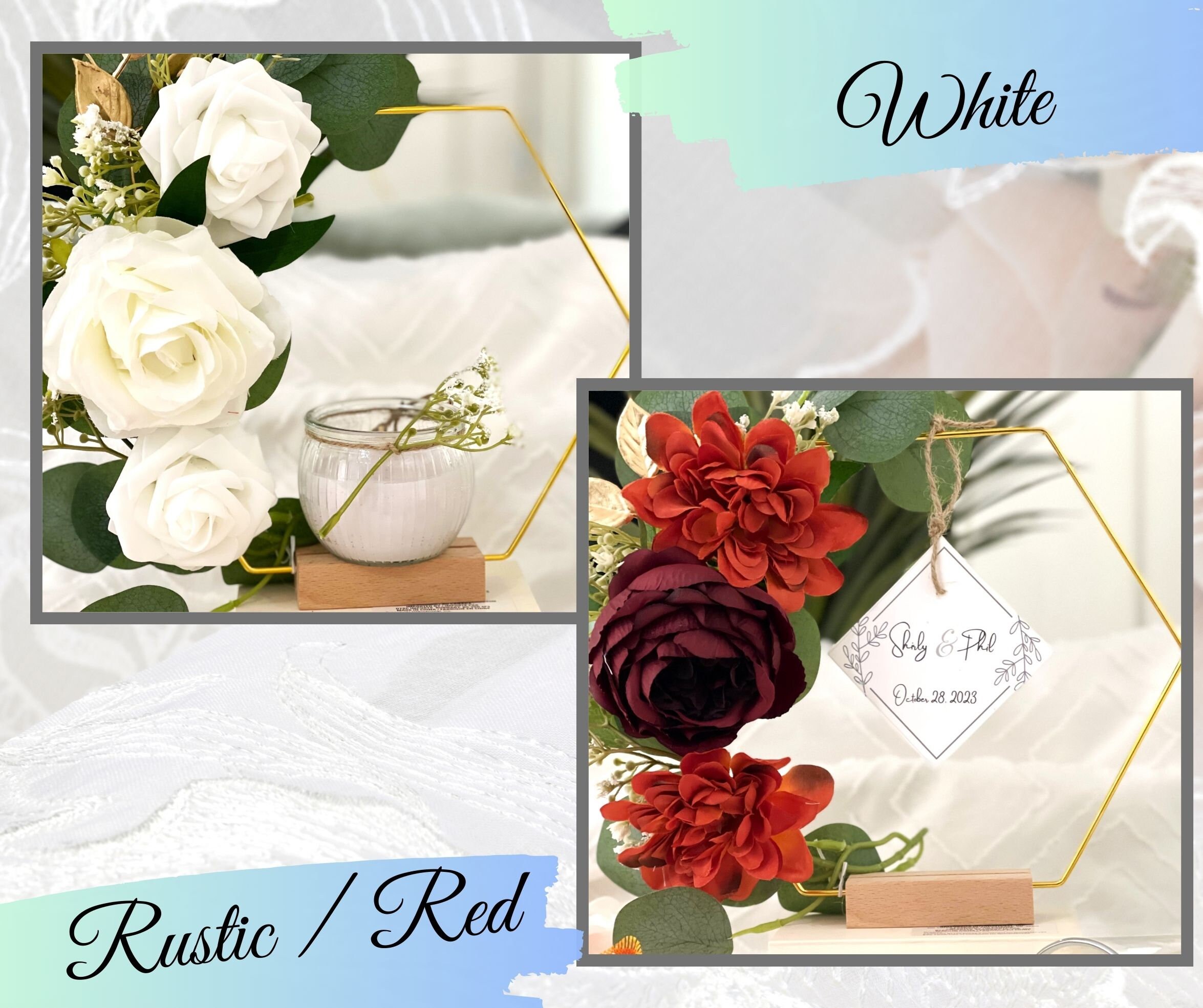 Wedding Centerpiece for Tables With Couple Names Hexagon Hoop - Etsy