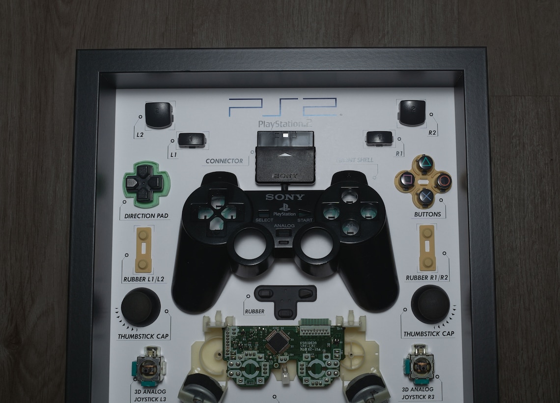 Framed Play Station 2 Controller Disassembled Game Console Wall Art ...