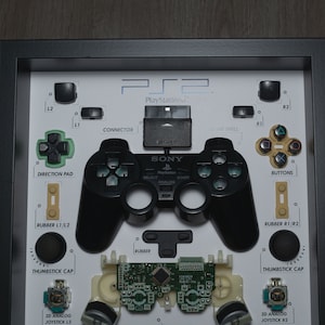 Framed Play Station 2 Controller Disassembled Game Console Wall Art ...