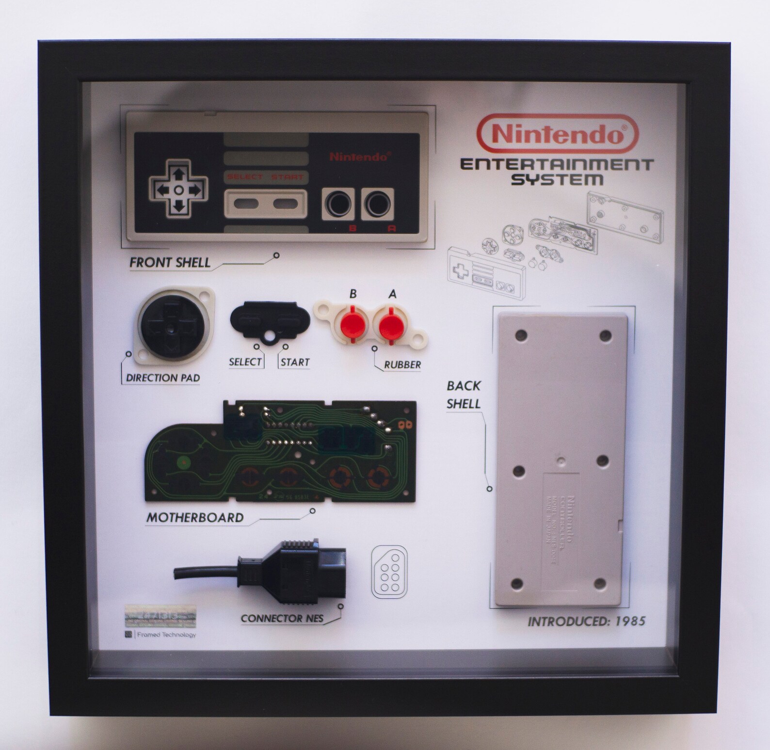 Framed Nintendo Entertainment System Controller NES Black Frame ...