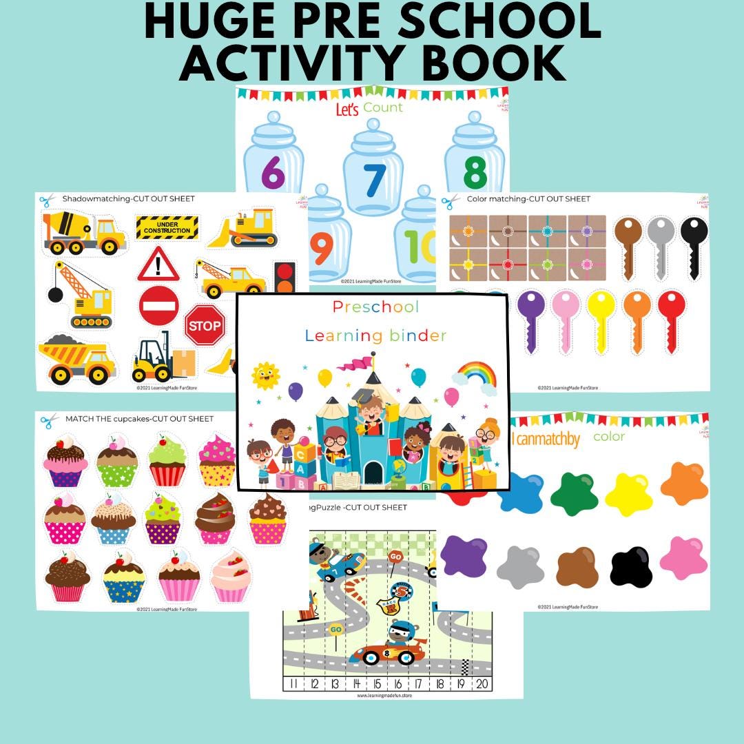Preschool Activity Booklet, Pre-k Learning, 78 Pages (digital Download ...