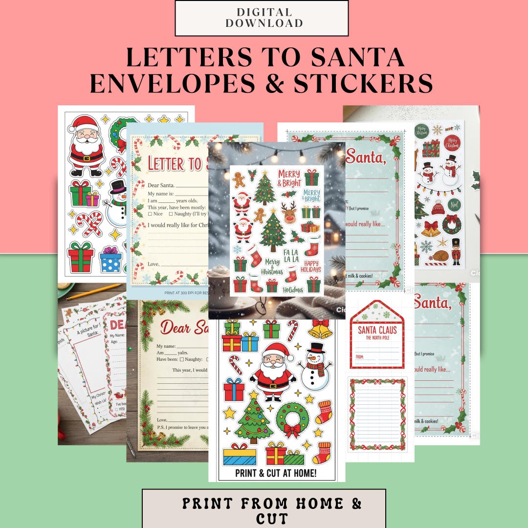 Magical Santa Letters Templates: Digital Bundle for Kids' Wishlists ...