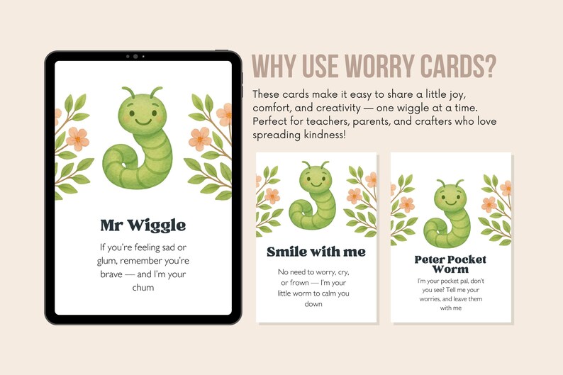 Worry Worm Cards PDF, Anxiety Help for Kids, Classroom Activities ...