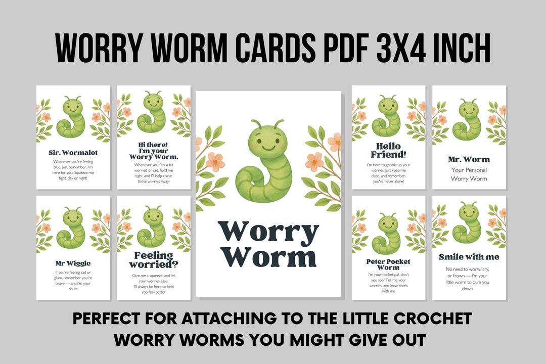 Worry Worm Cards PDF, Anxiety Help for Kids, Classroom Activities ...