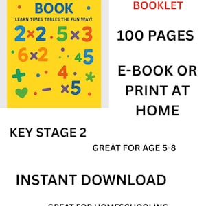 Maths Multiplication Workbook: 100 Days of Practice, Key Stage 1 & 2 - Etsy