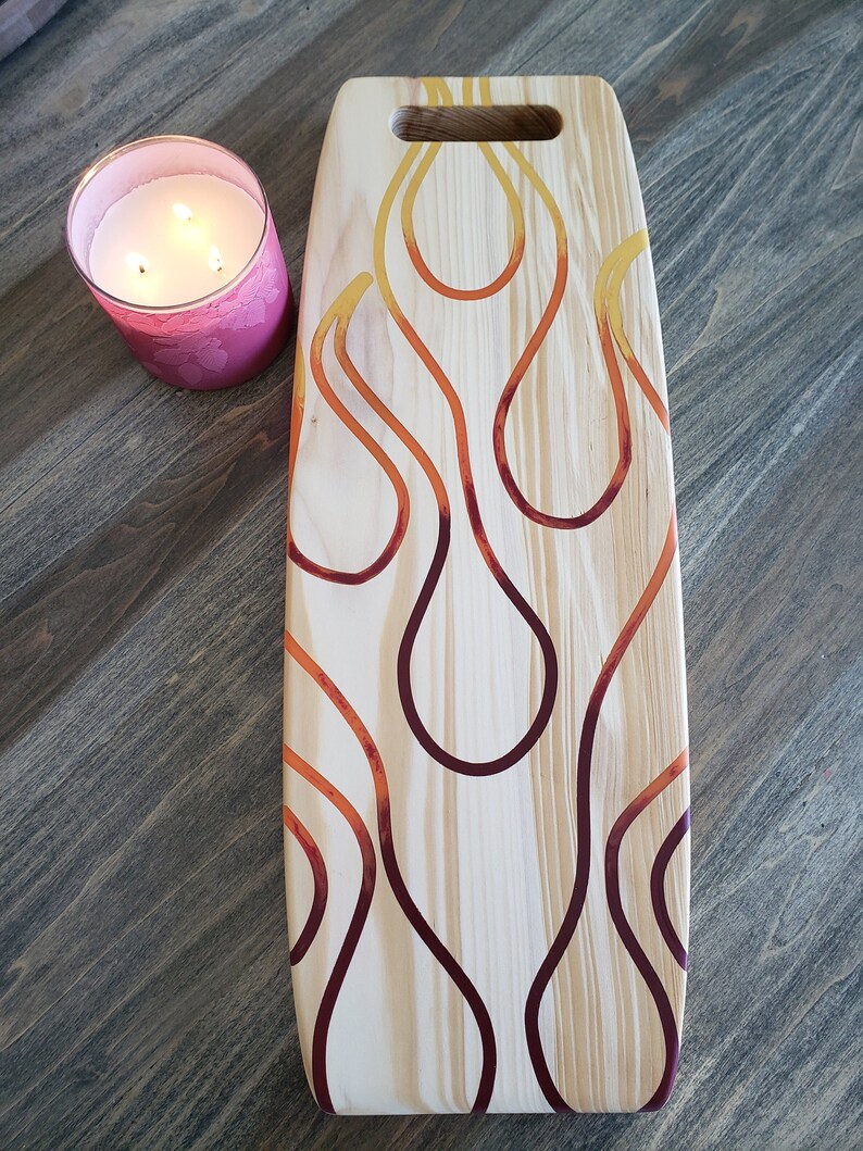 Flame Themed Serving Board - Etsy