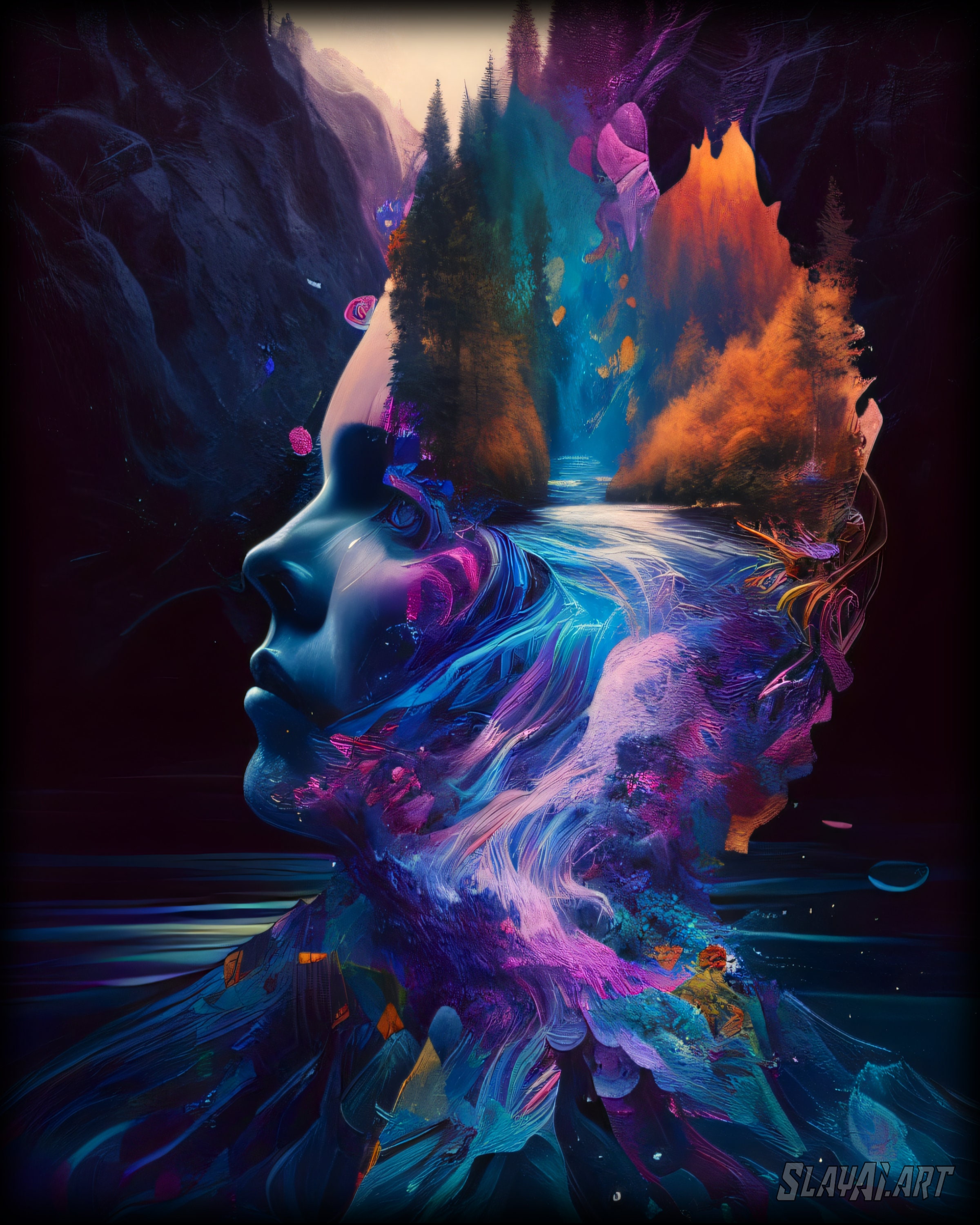 Psych Flow - (4 PNG Sizes) | Original AI Art | Digital Download ...